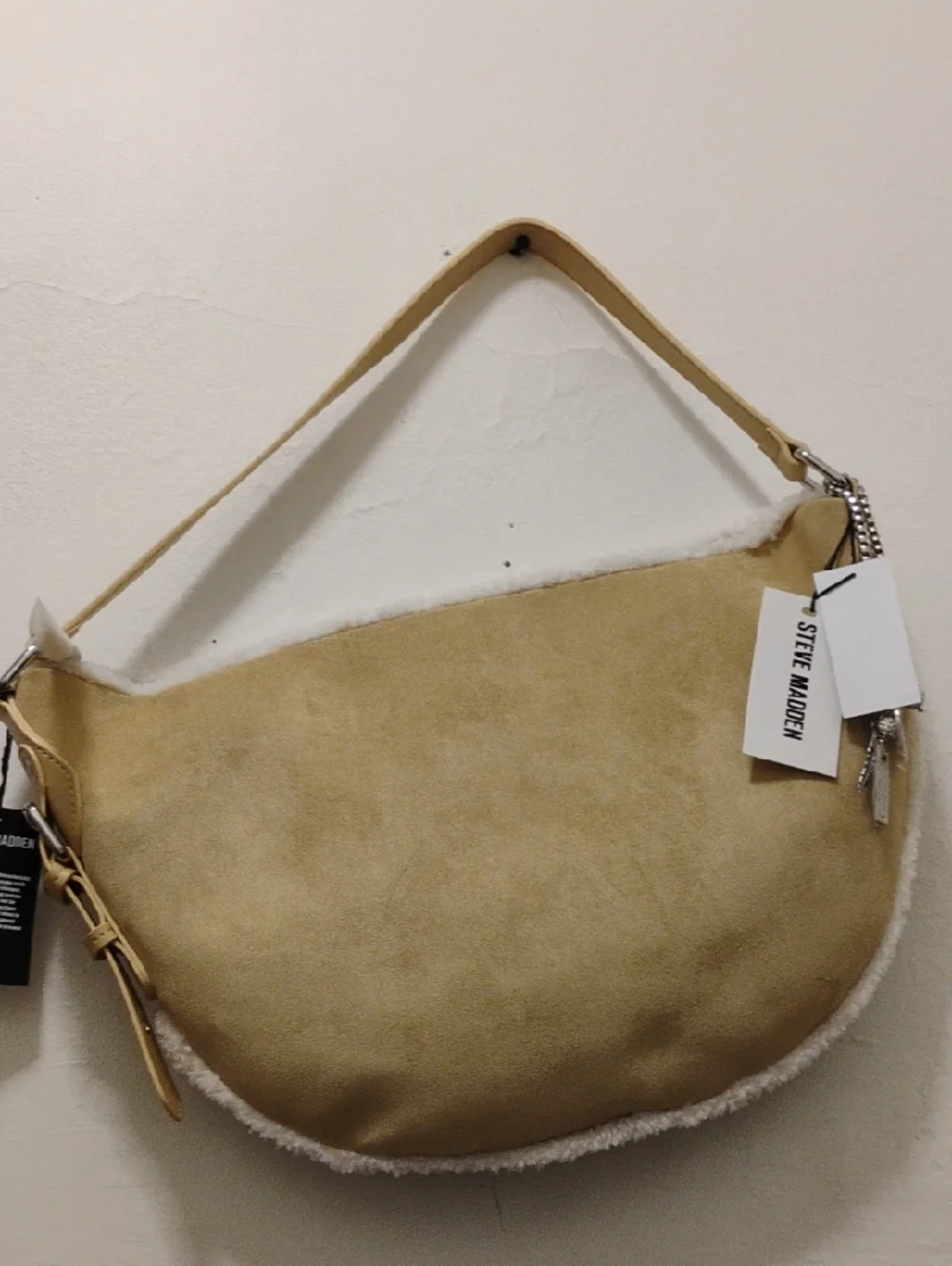 Steve Madden | Bags | Steve Madden Tan Suede Shoulder Bag With ...